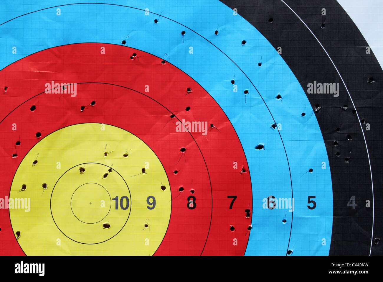 Used archery target set on position on archery range Stock Photo - Alamy