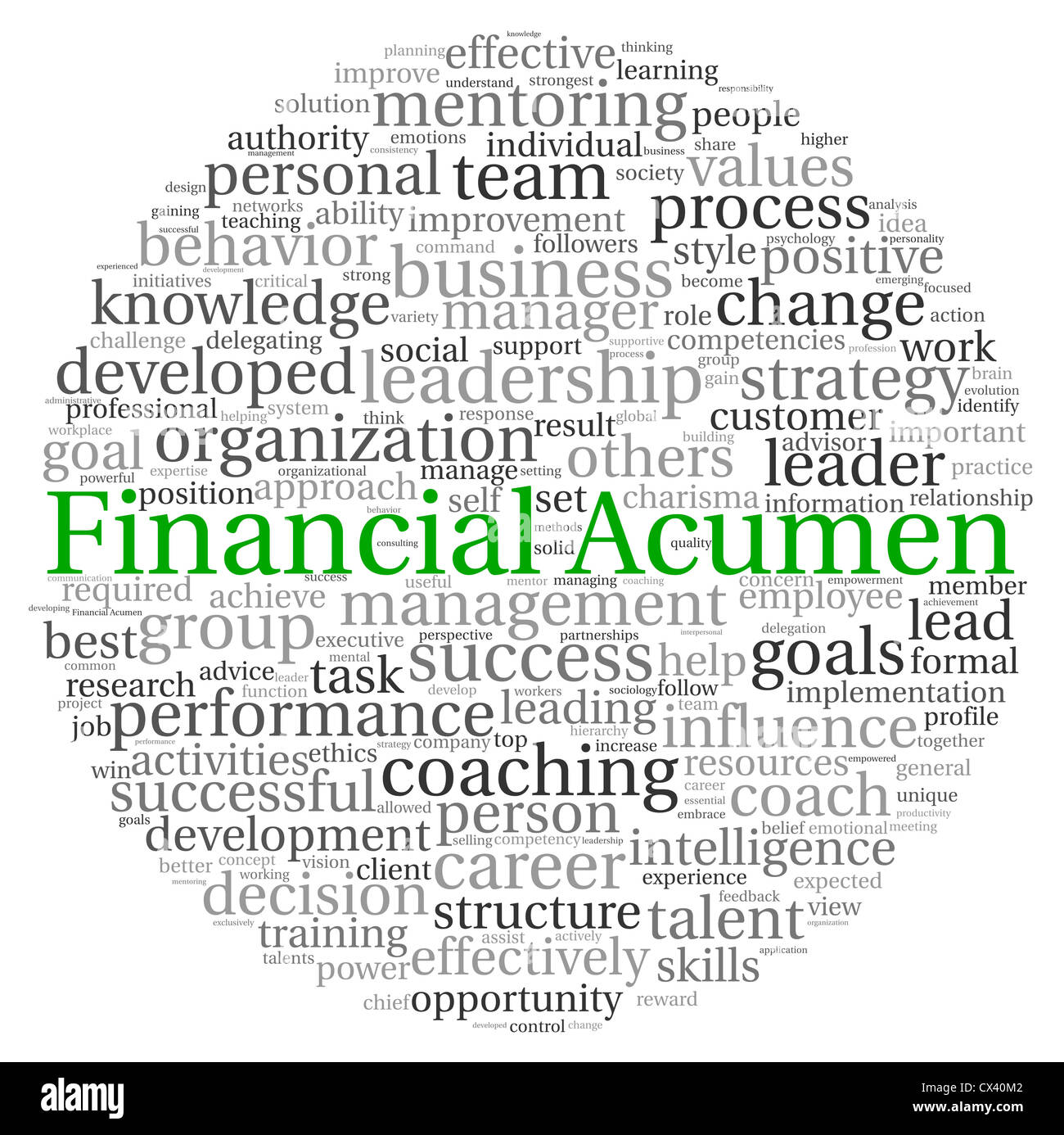 Financial Acumen concept in word tag cloud on white background Stock ...