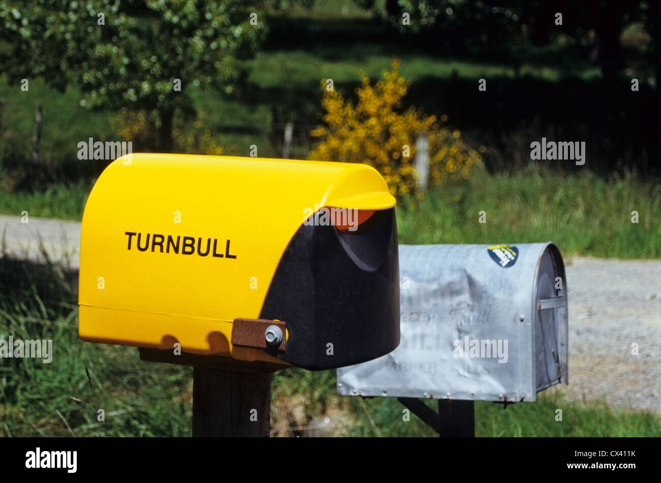 Mailbox by the road, South Island, New Zealand Stock Photo - Alamy