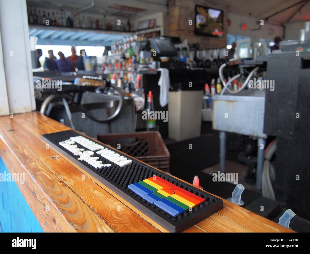 The bar at the Ice Palace disco in Cherry Grove, Fire Island, New York ...
