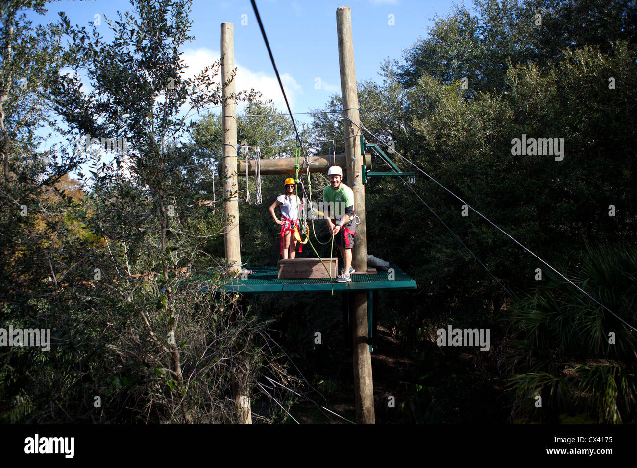 Zip lining Orlando Florida USA Stock Photo - Alamy