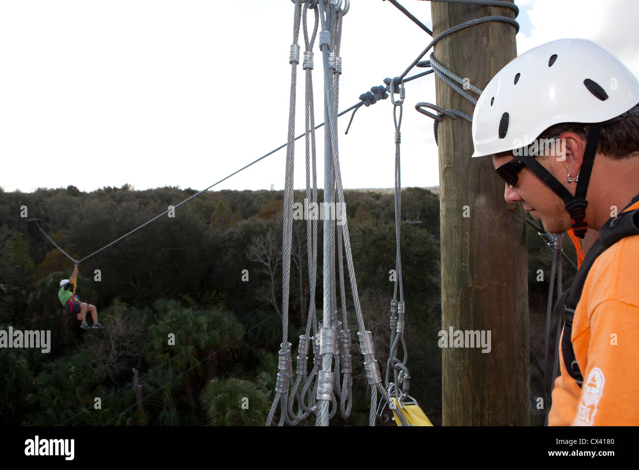 Zip lining Orlando Florida USA Stock Photo - Alamy