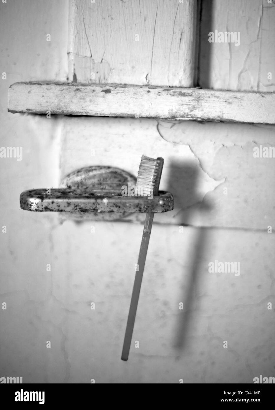 A house which has sat vacant for 20 years shows signs of neglect Stock ...