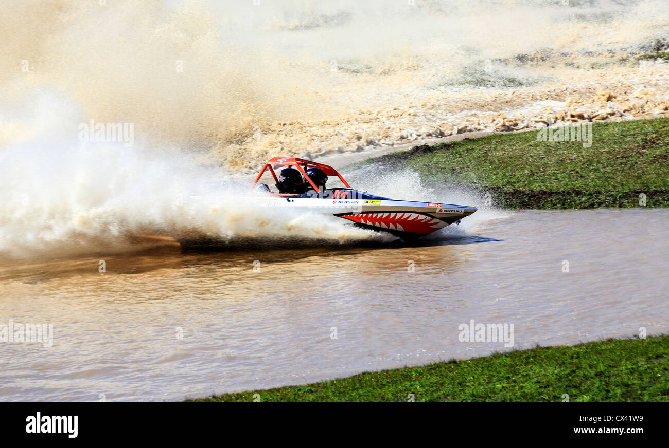 Australian Jet Sprint Boat championship timed sprint runs on enclosed ...