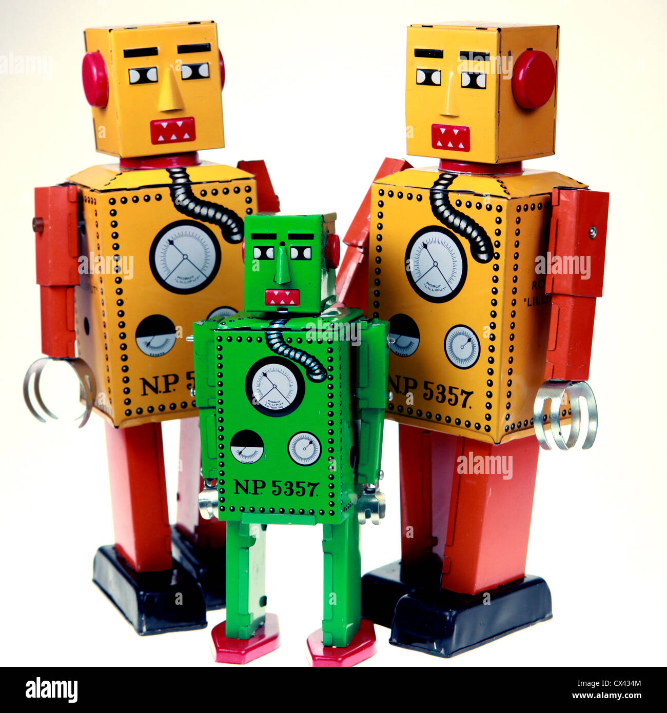 Tin Toy Robot family Stock Photo - Alamy