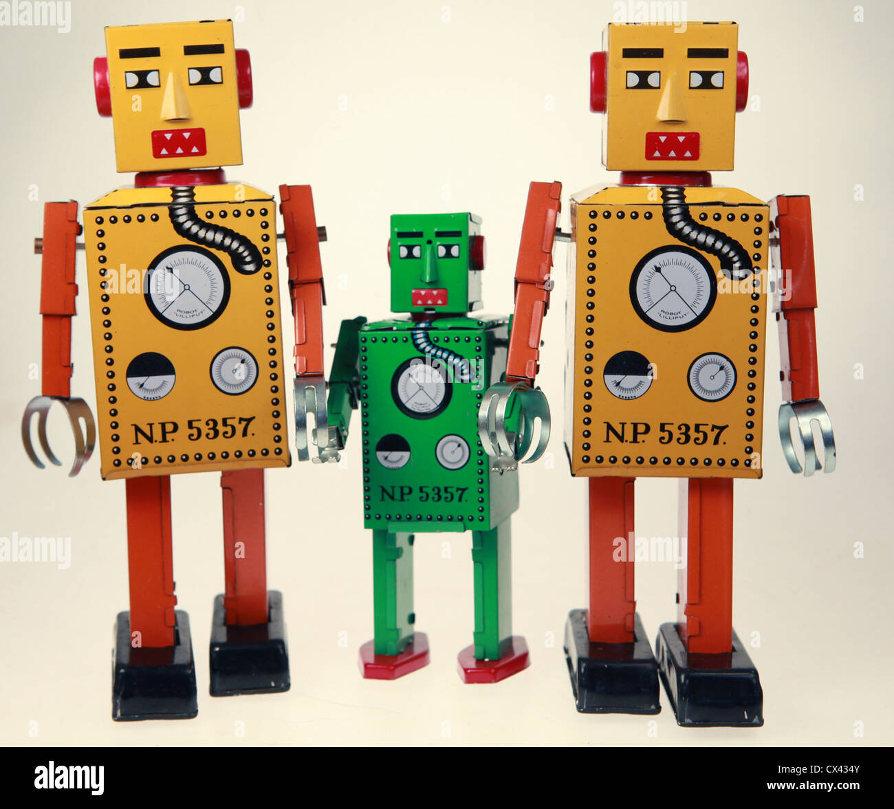 Tin Toy Robot family Stock Photo - Alamy