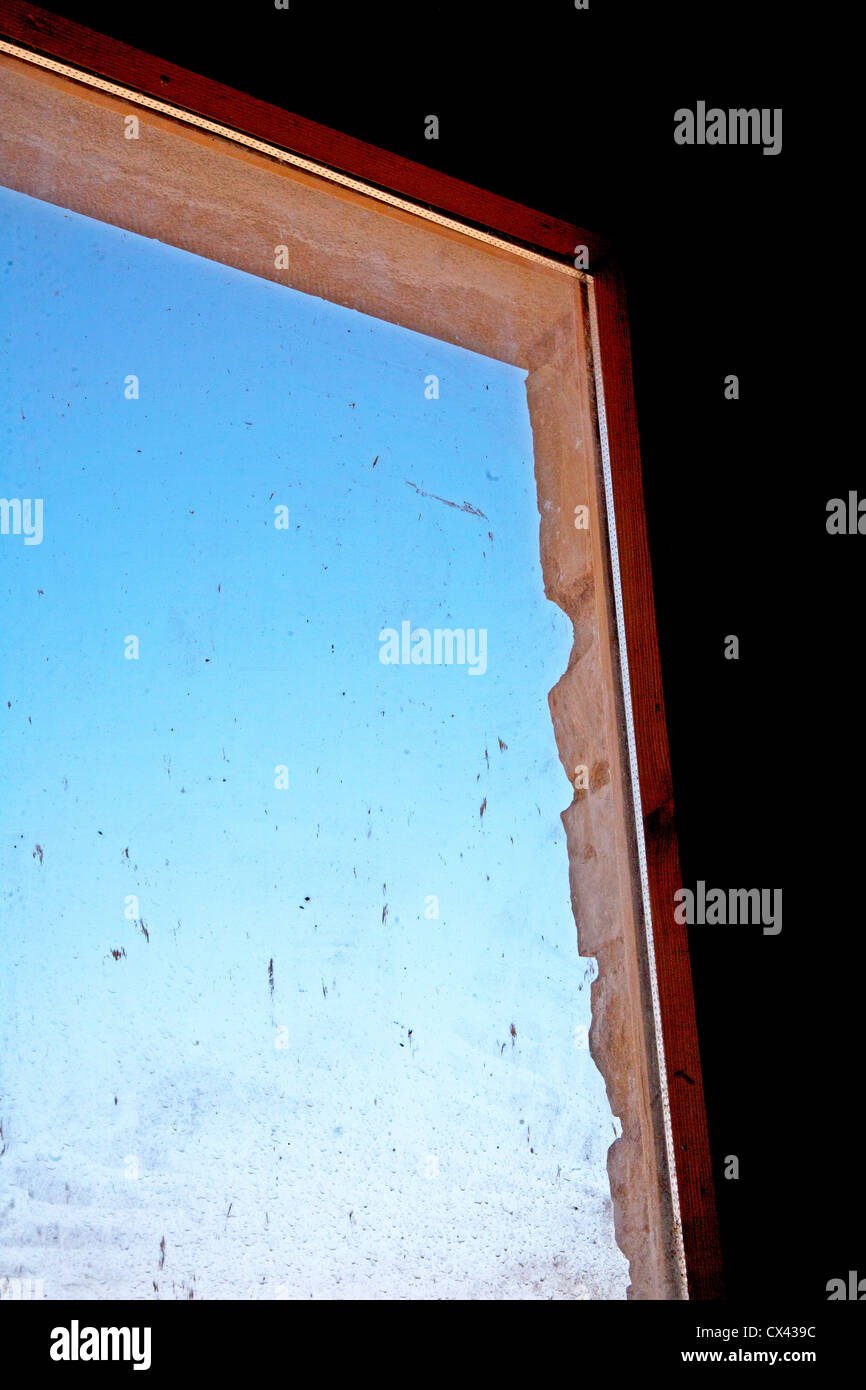 Blue sky , dirty window Stock Photo - Alamy