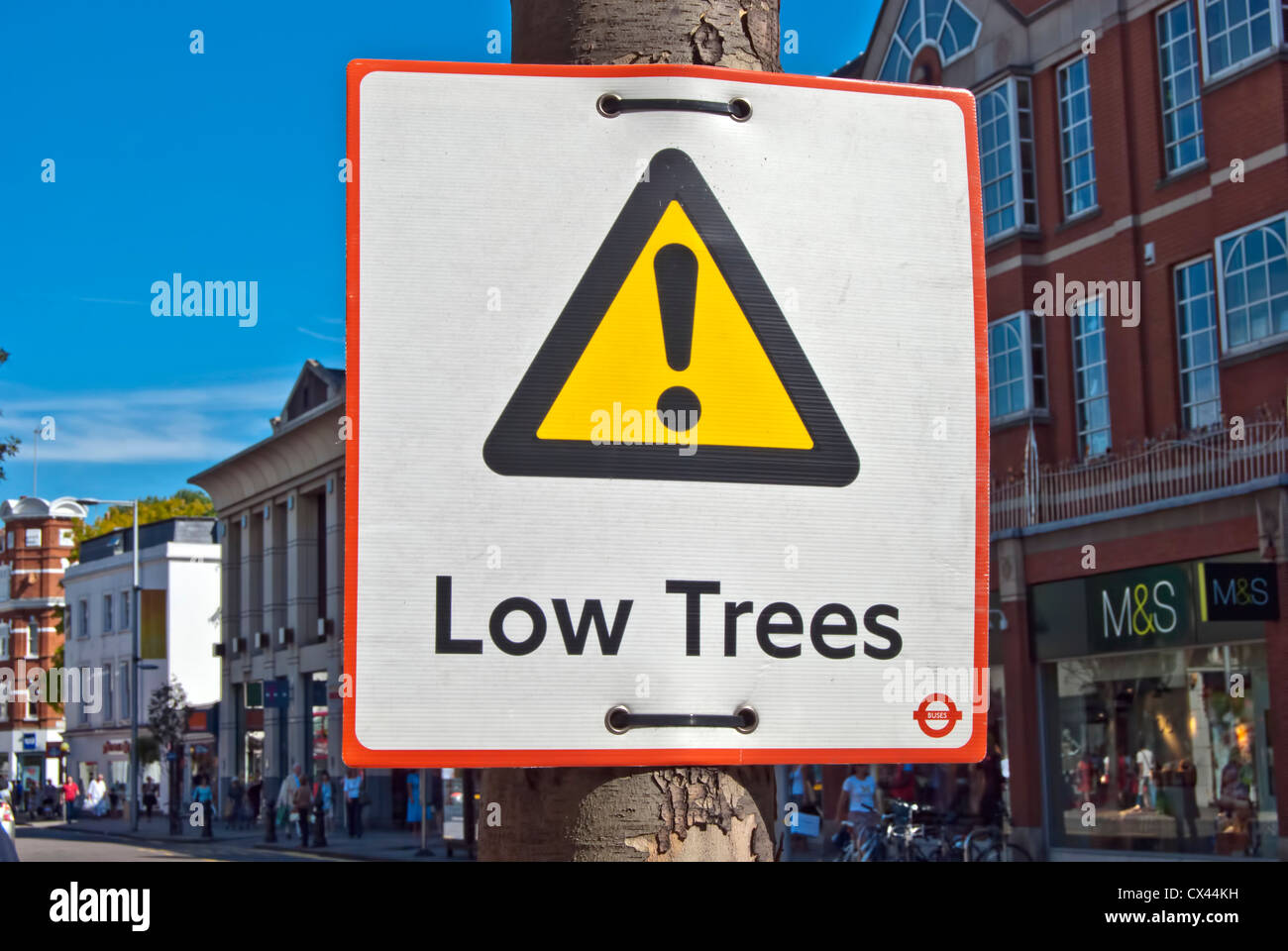 Low Trees sign Stock Photo - Alamy
