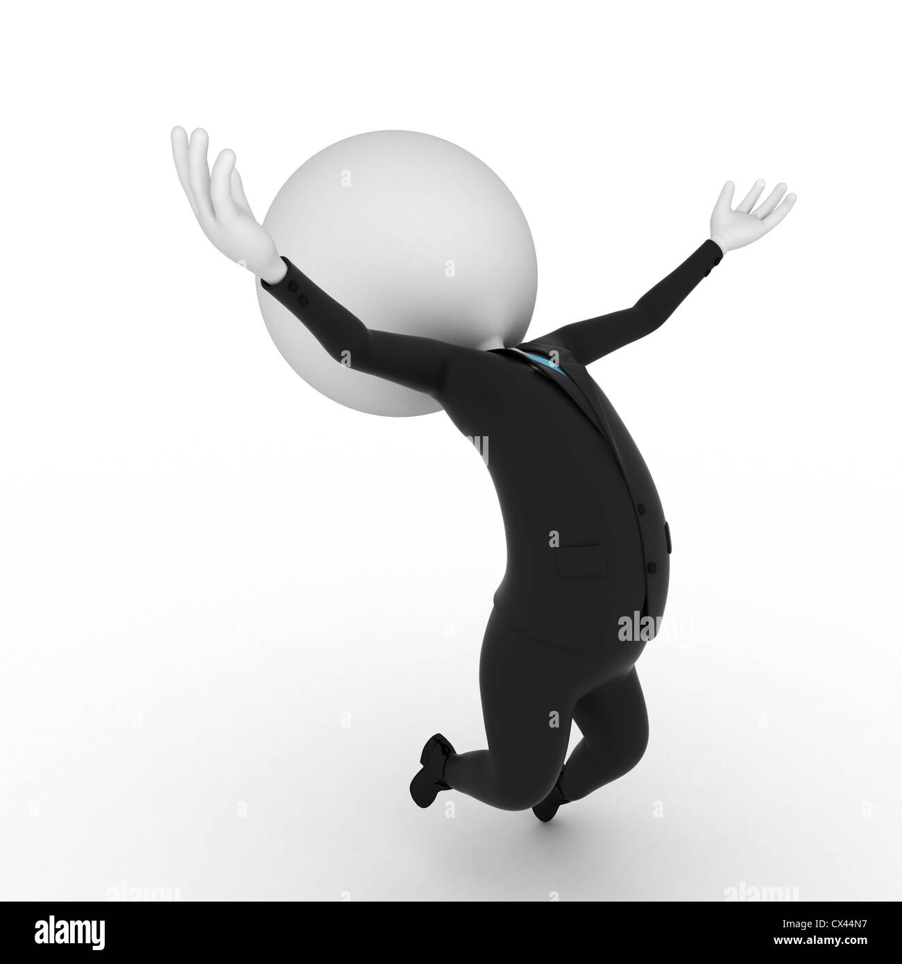 a 3d rendered illustration of a small guy jumping Stock Photo - Alamy
