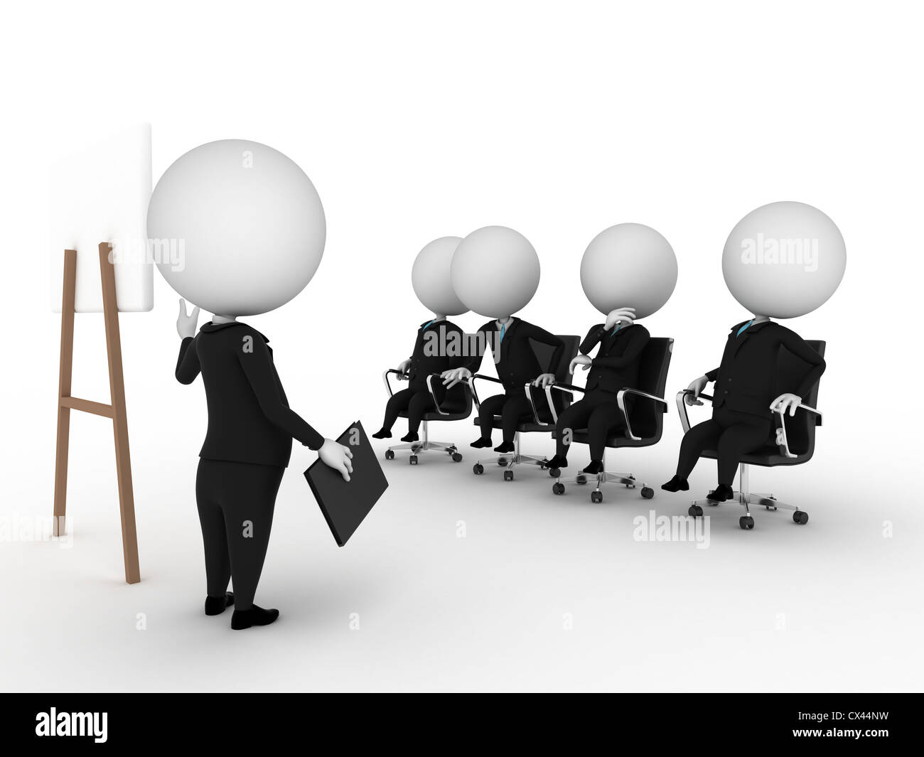 a 3d rendered illustration of a small guy - presentation Stock Photo ...