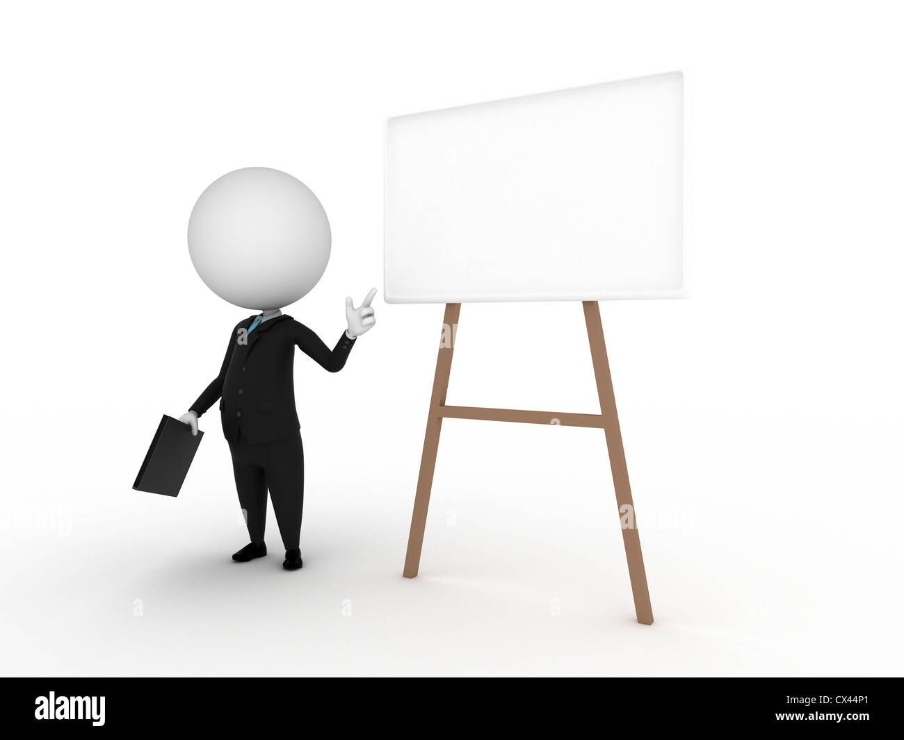 a 3d rendered illustration of a small guy - presentation Stock Photo ...