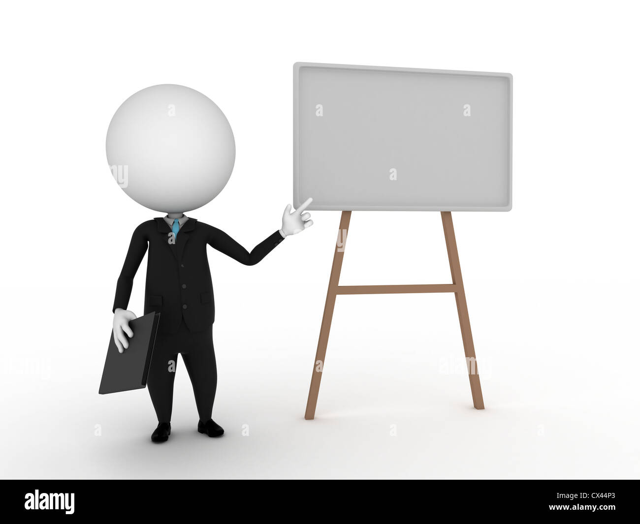 a 3d rendered illustration of a small guy - presentation Stock Photo ...