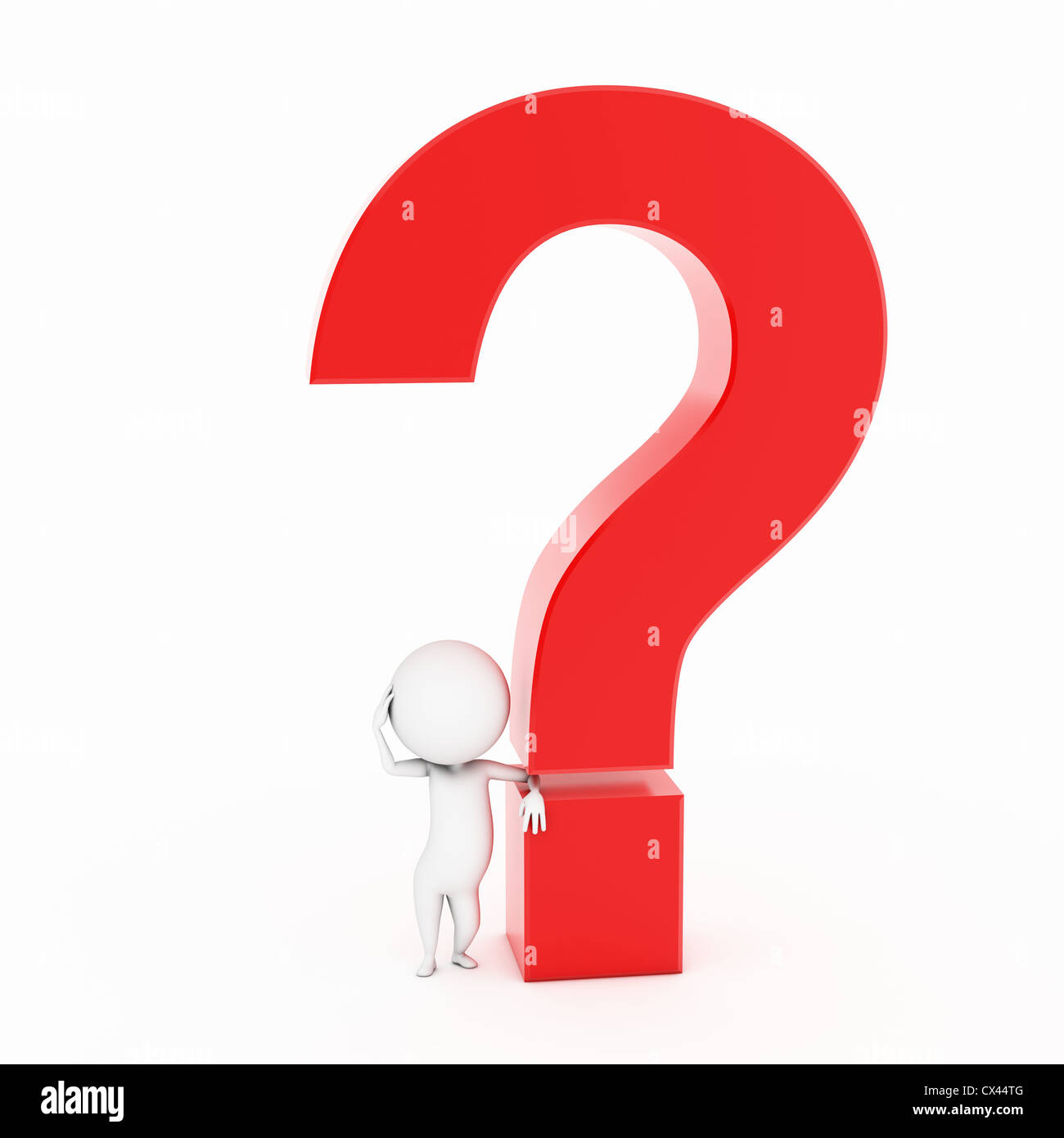 3d small person question mark hi-res stock photography and images - Alamy