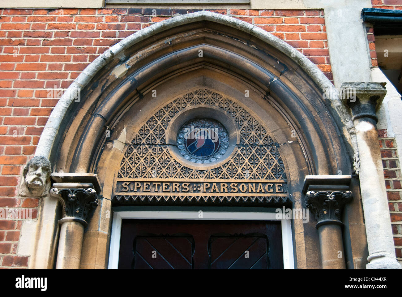 Ornate doorway of former parsonage Stock Photo - Alamy