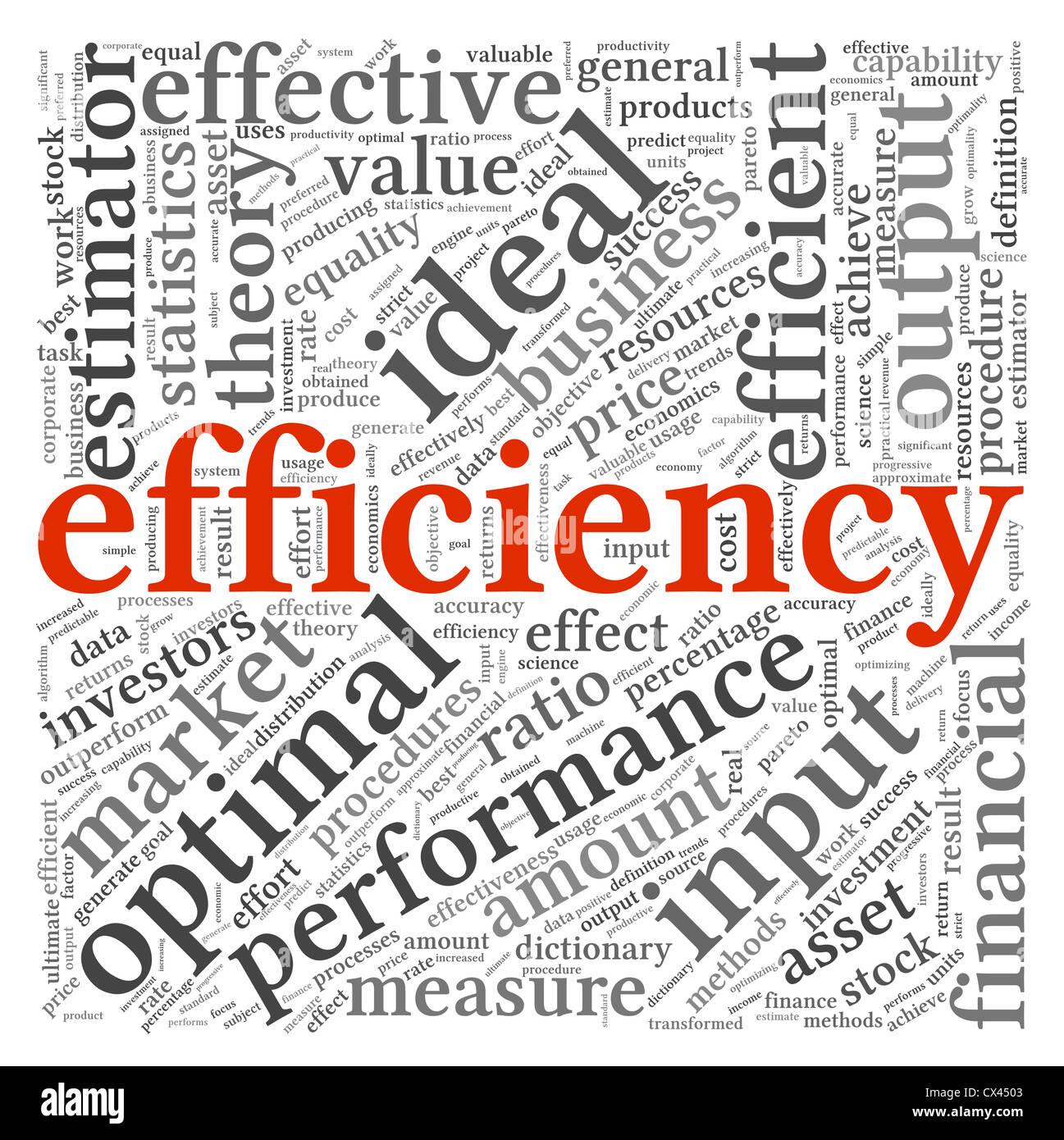 Efficiency concept in word tag cloud on white background Stock Photo ...