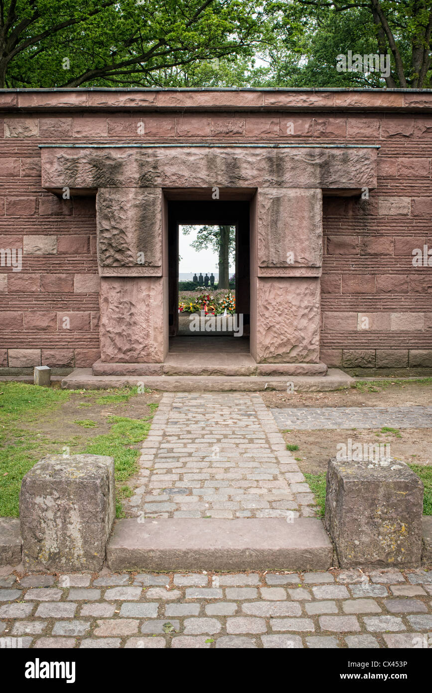 The entrance to the WW1 German military cemetery at Langemark, Belgium ...