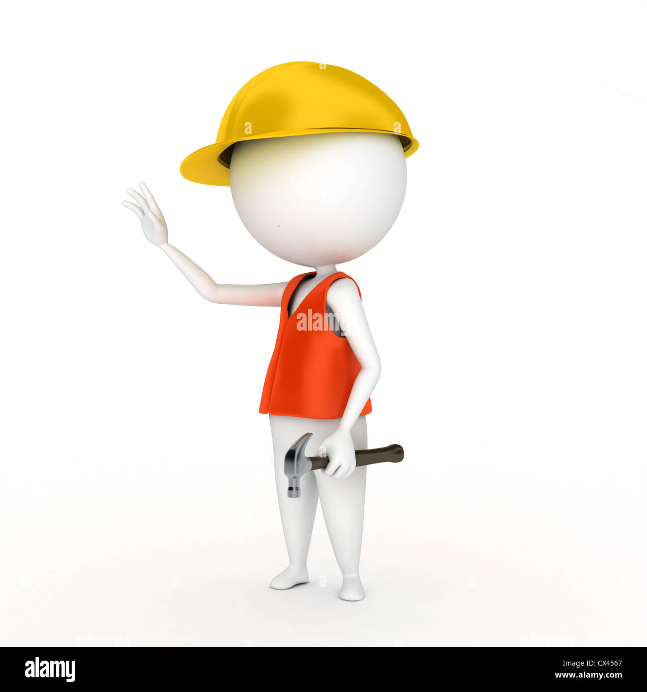 3d rendered illustration of a little worker guy Stock Photo - Alamy