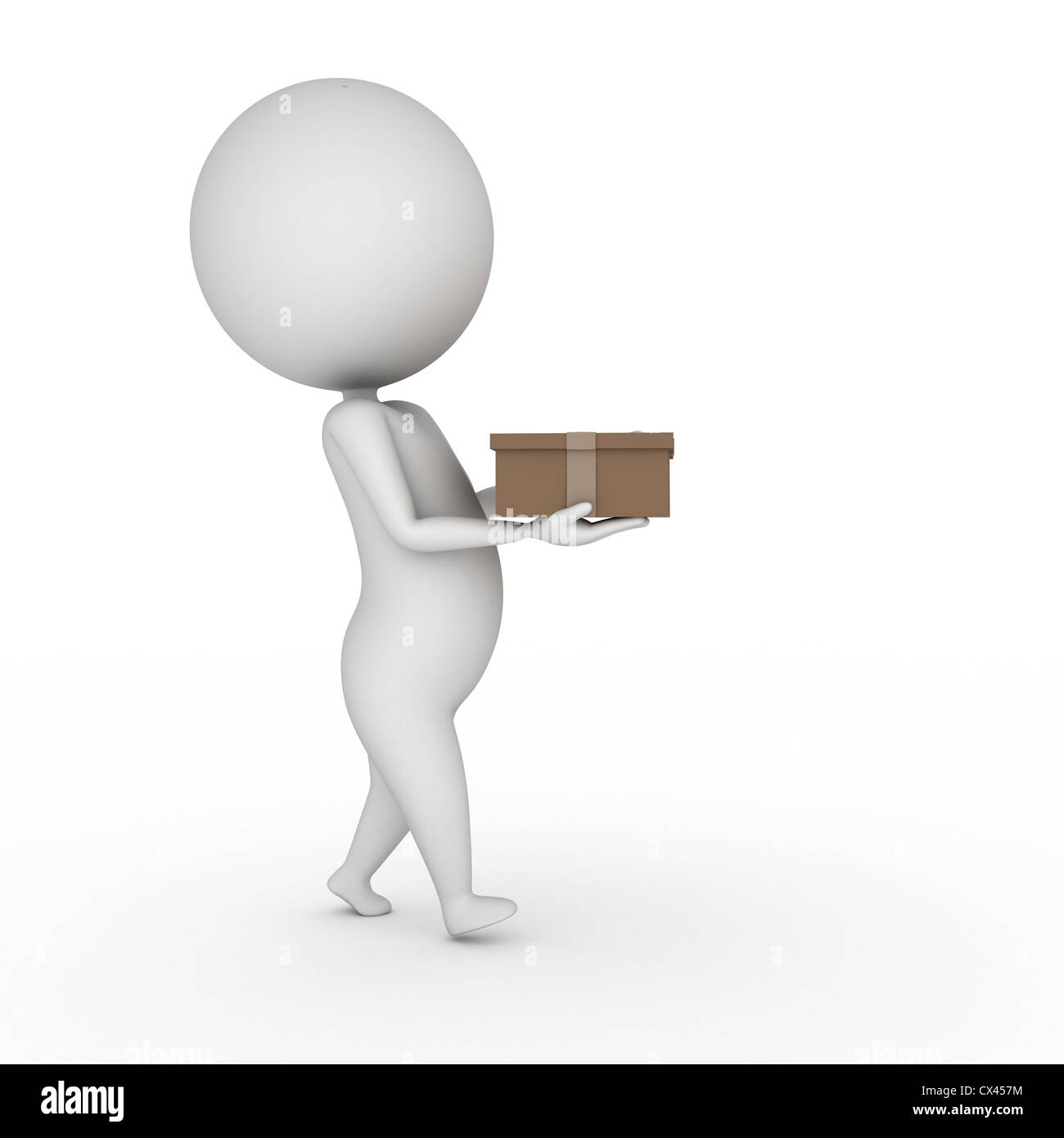 3d rendered illustration of a little guy with a package Stock Photo - Alamy