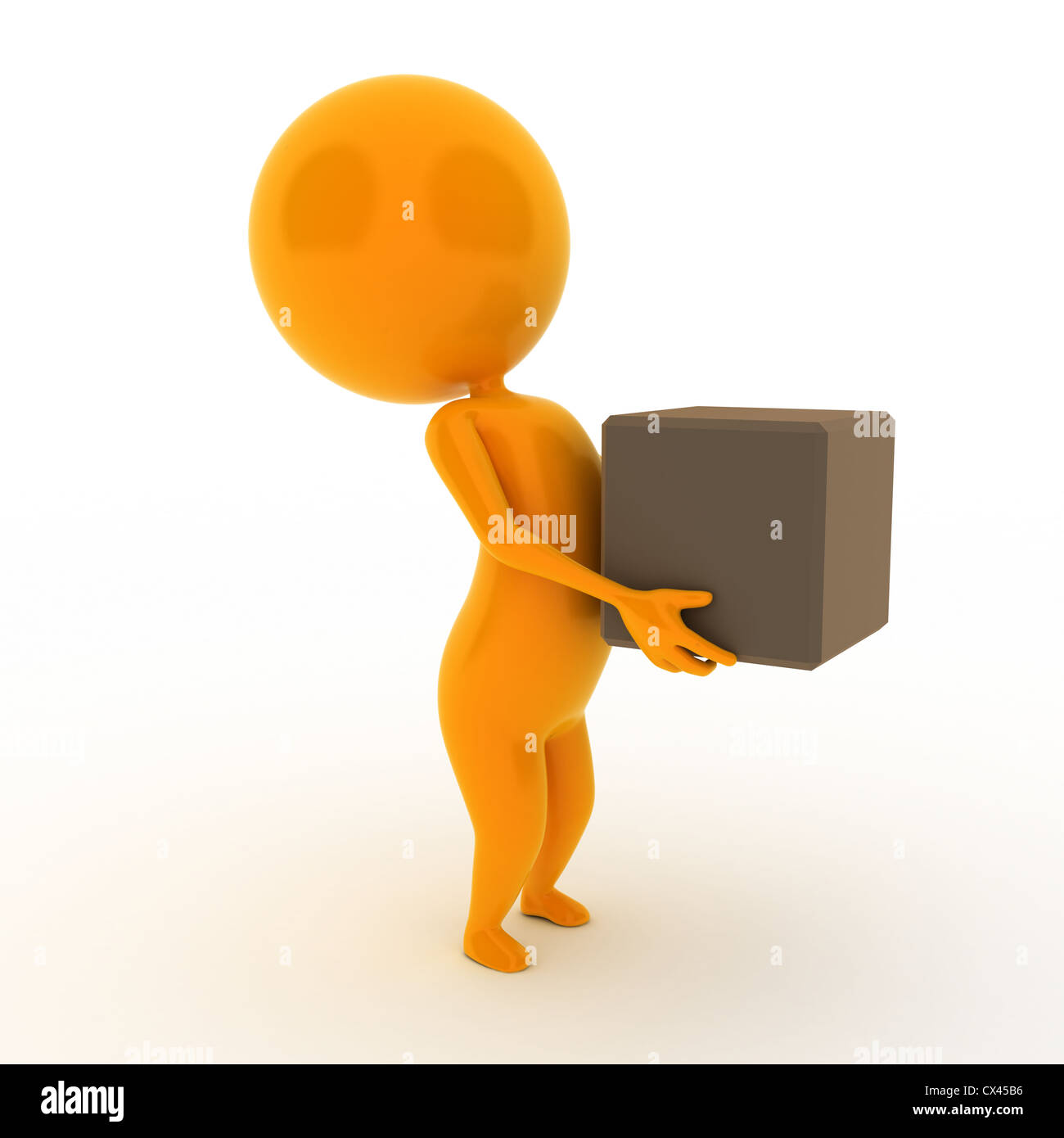 3d rendered illustration of a little guy with some packages Stock Photo ...