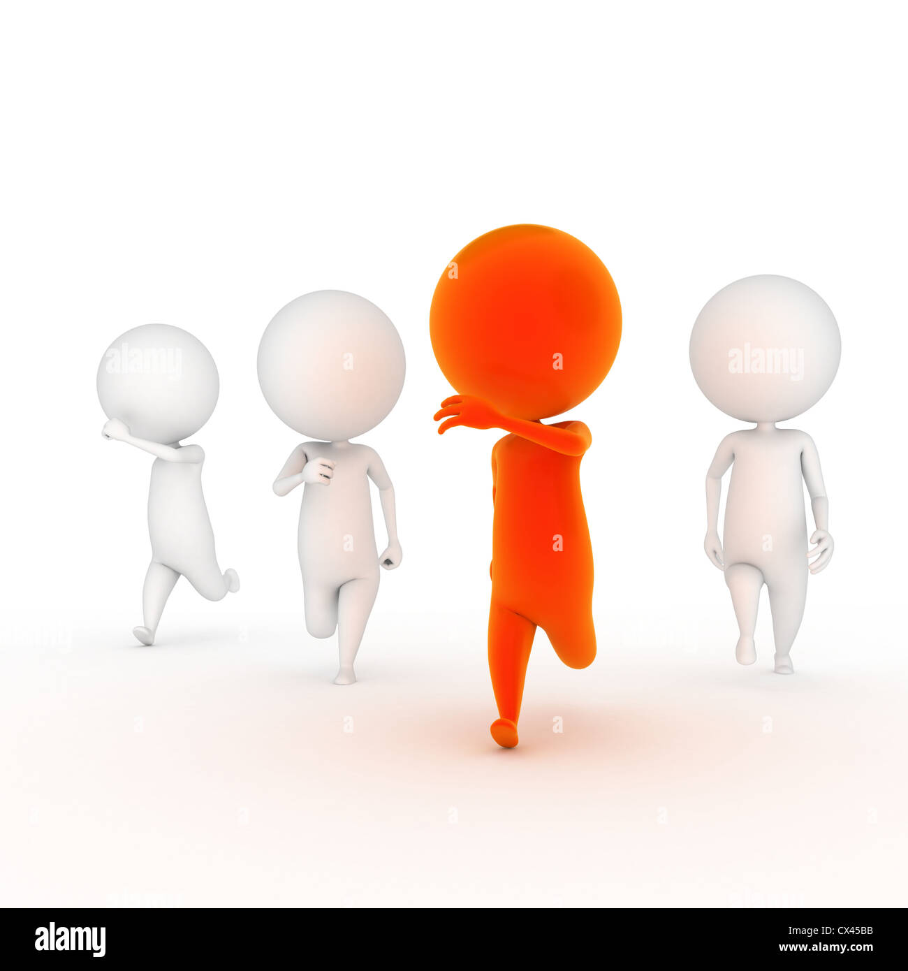 3d rendered illustration of some little characters running Stock Photo ...