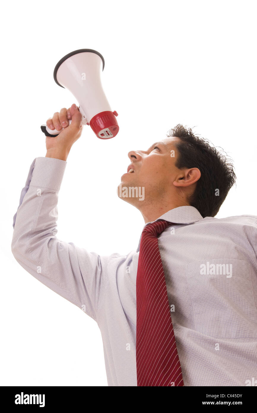 Speaking Into A Megaphone High Resolution Stock Photography and Images ...