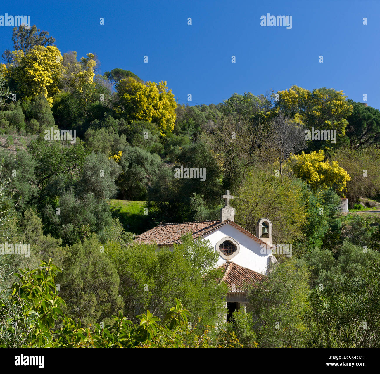 a small chapel at Caldas de Monchique spa, Algarve, Portugal Stock ...