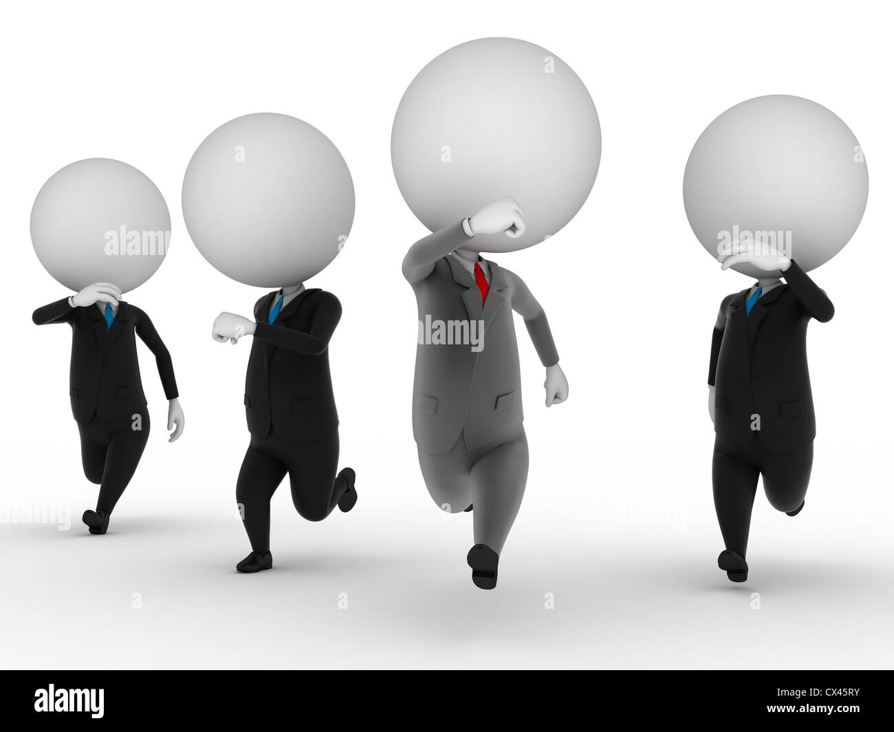 3d rendered illustration of guys in suits running Stock Photo - Alamy
