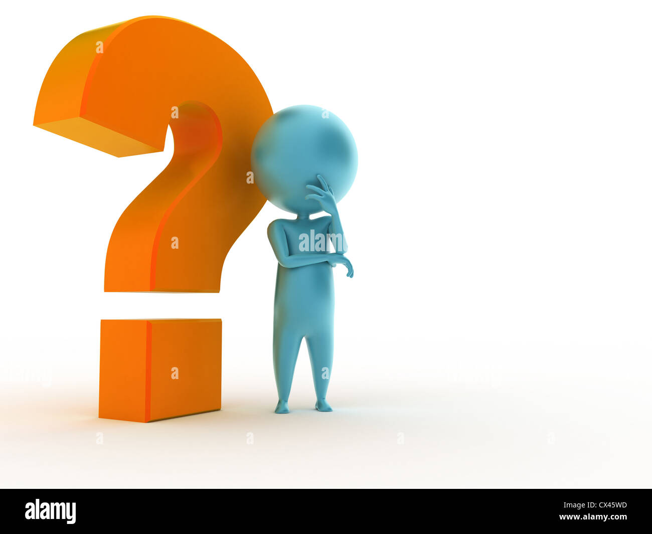 3d rendered illustration of a guy with a question mark Stock Photo - Alamy
