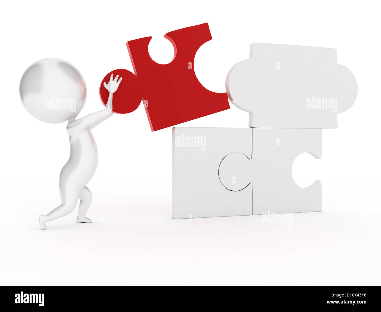 3d rendered illustration of a guy with a puzzle part Stock Photo - Alamy