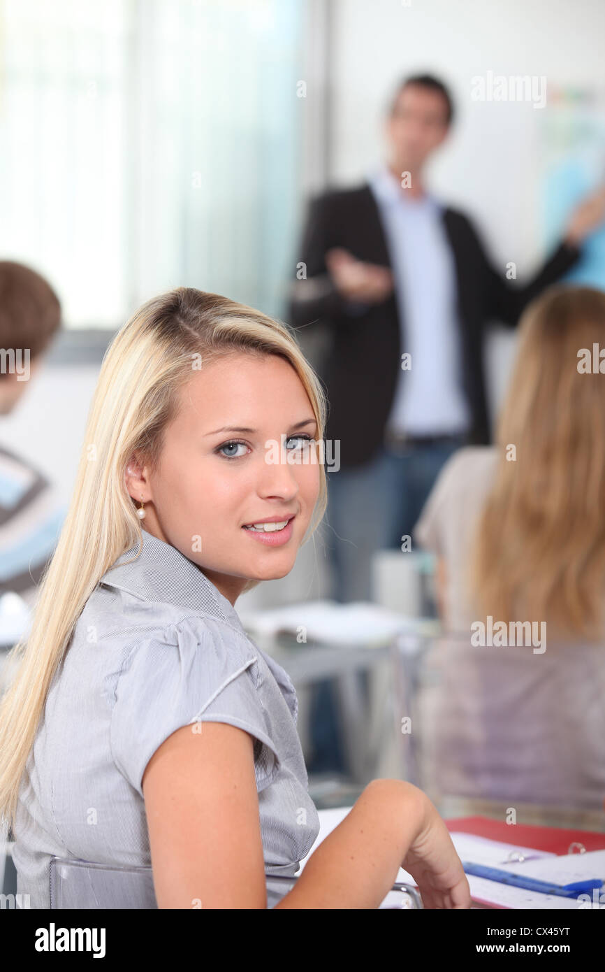 Classroom with students Stock Photo - Alamy