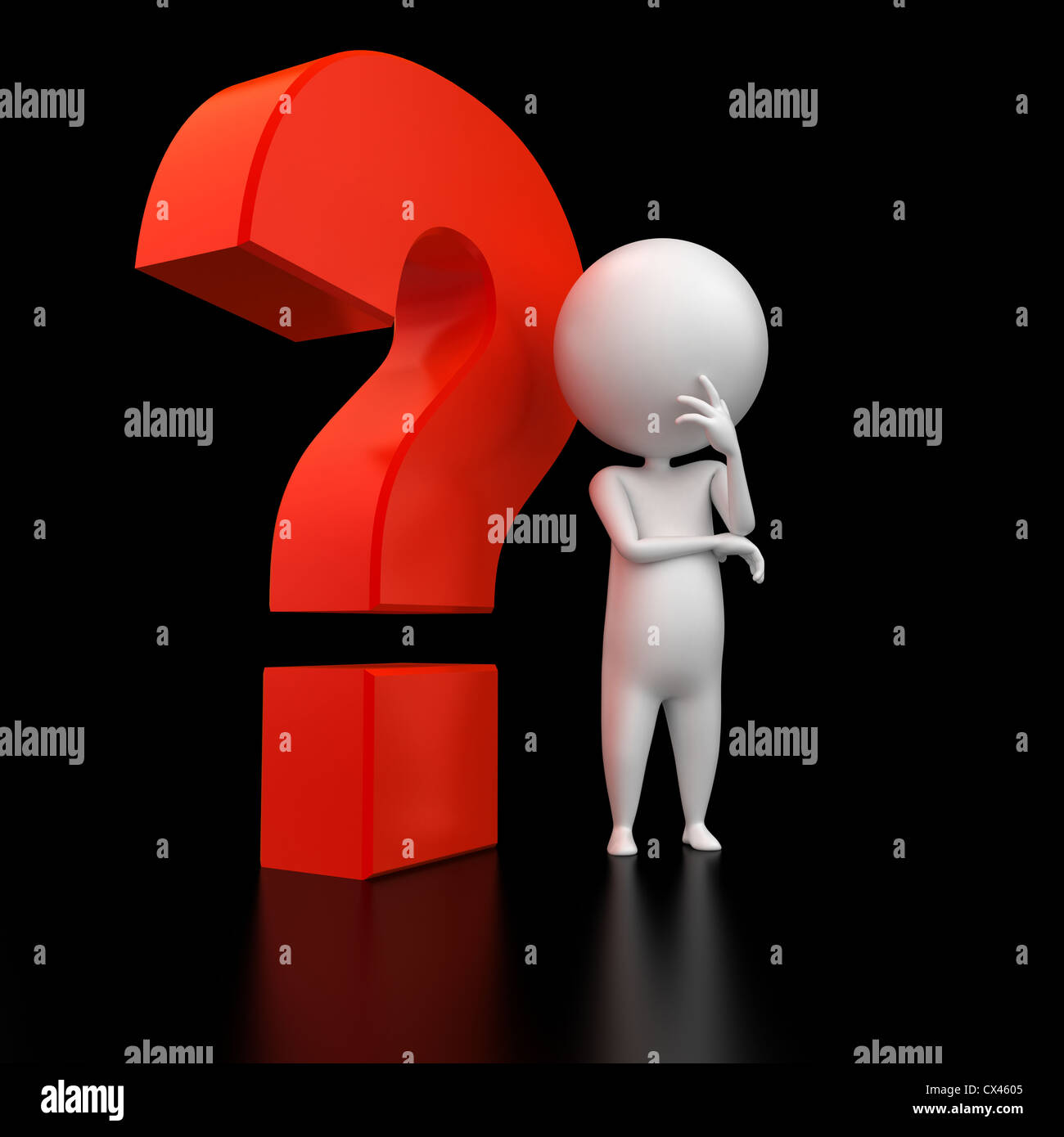 3d rendered illustration of a little guy with a question mark Stock ...