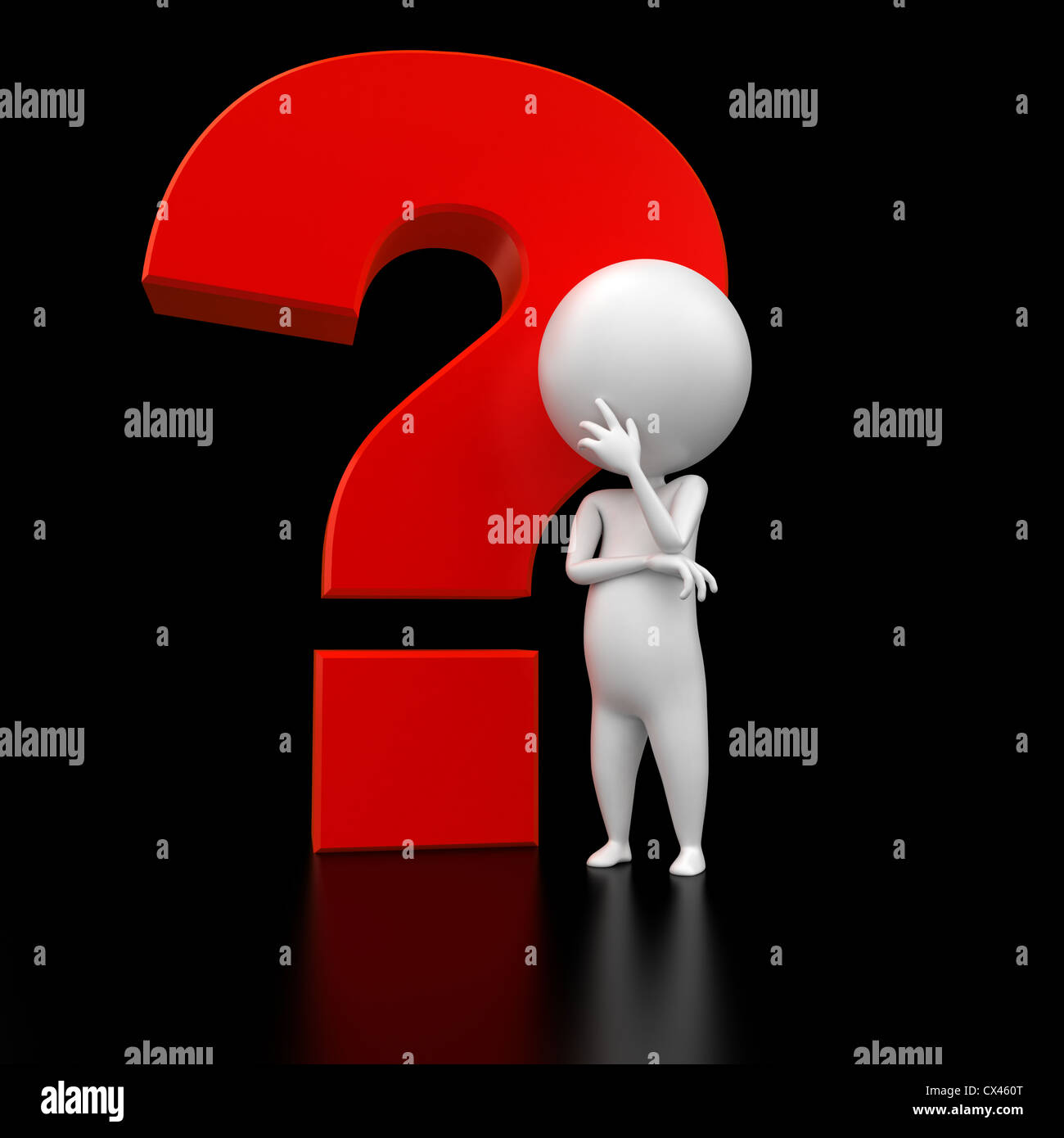 3d rendered illustration of a guy with a question mark Stock Photo - Alamy