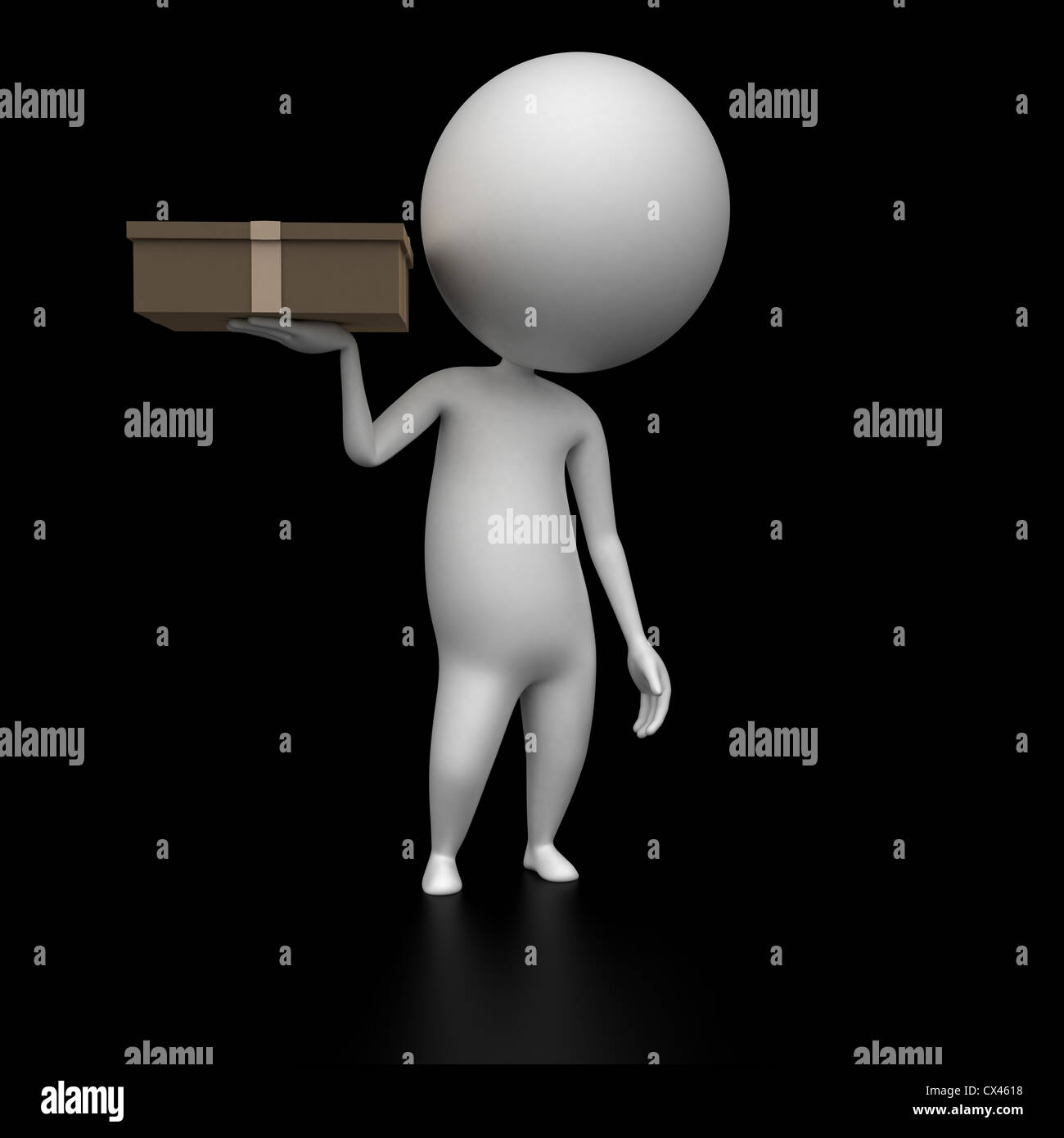 3d rendered illustration of a guy with a package Stock Photo - Alamy
