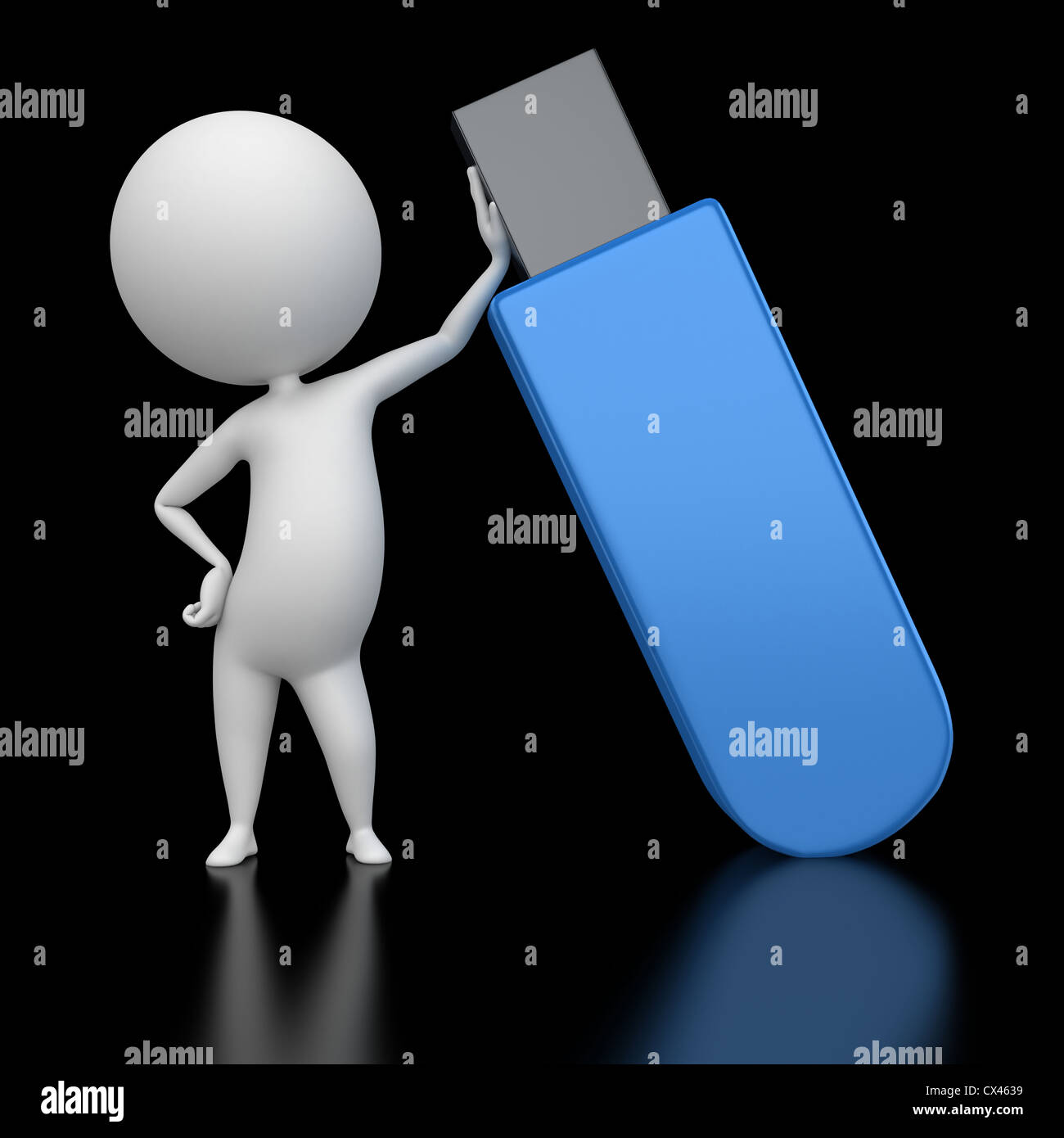 3d rendered illustration of a guy with a flash usb Stock Photo - Alamy