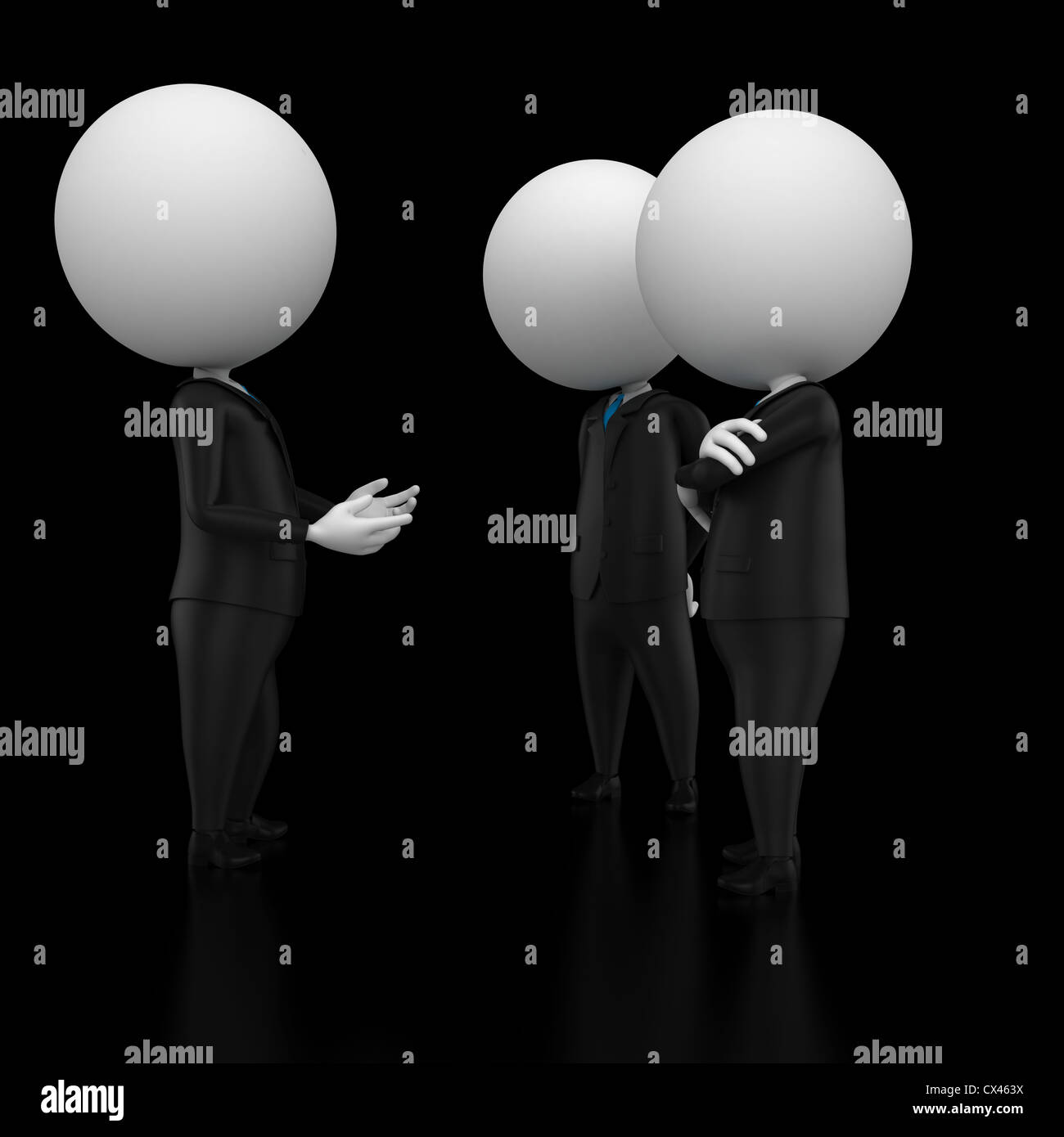 3d rendered illustration of two guys talking Stock Photo - Alamy
