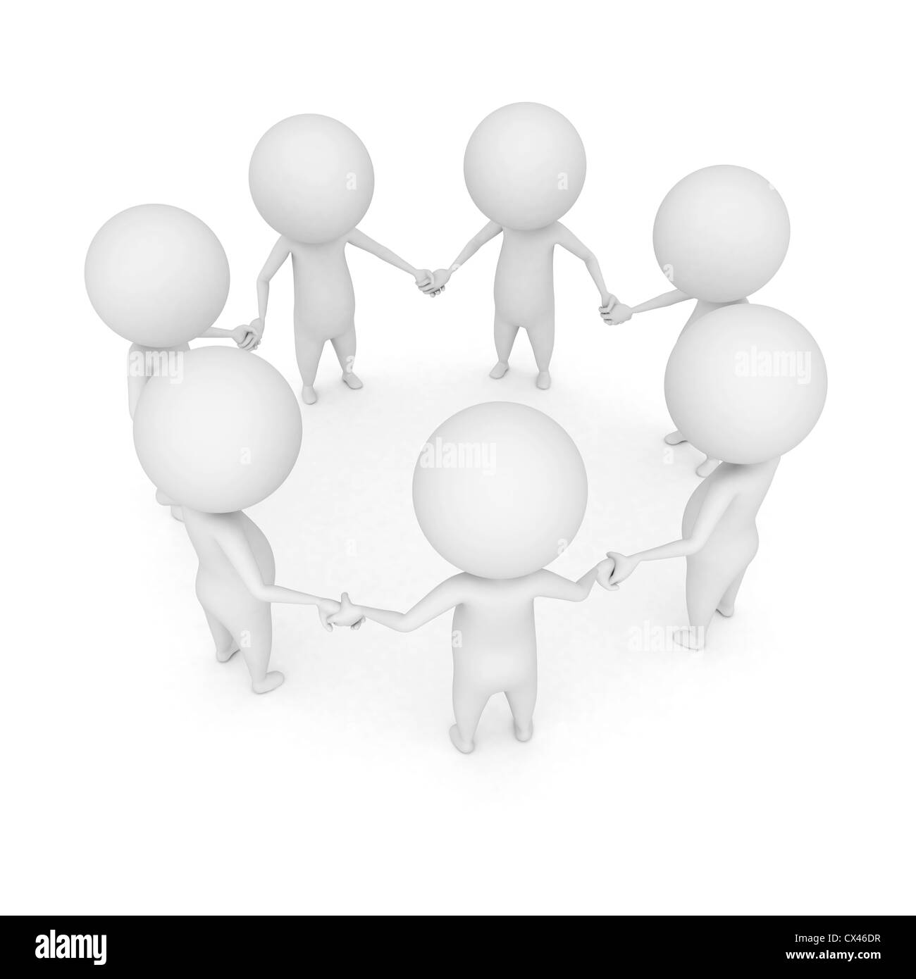 3d rendered illustration of a circle of little guys Stock Photo - Alamy