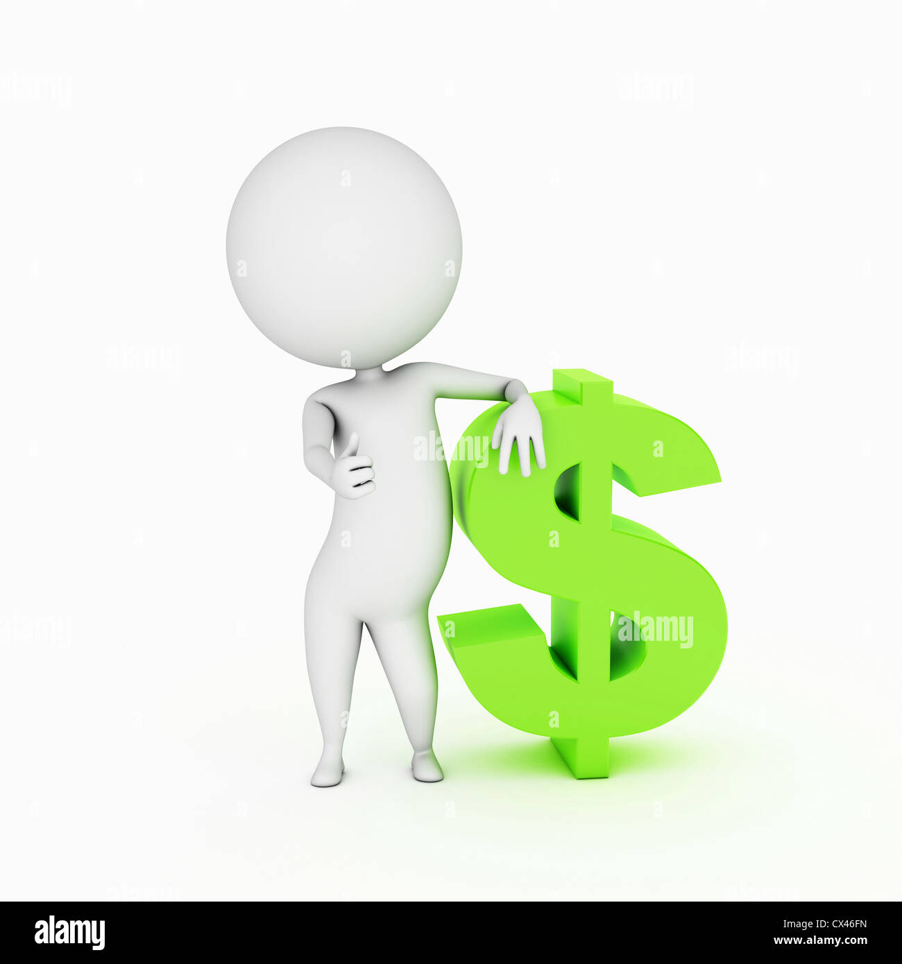 little 3d guy with a dollar sign Stock Photo - Alamy
