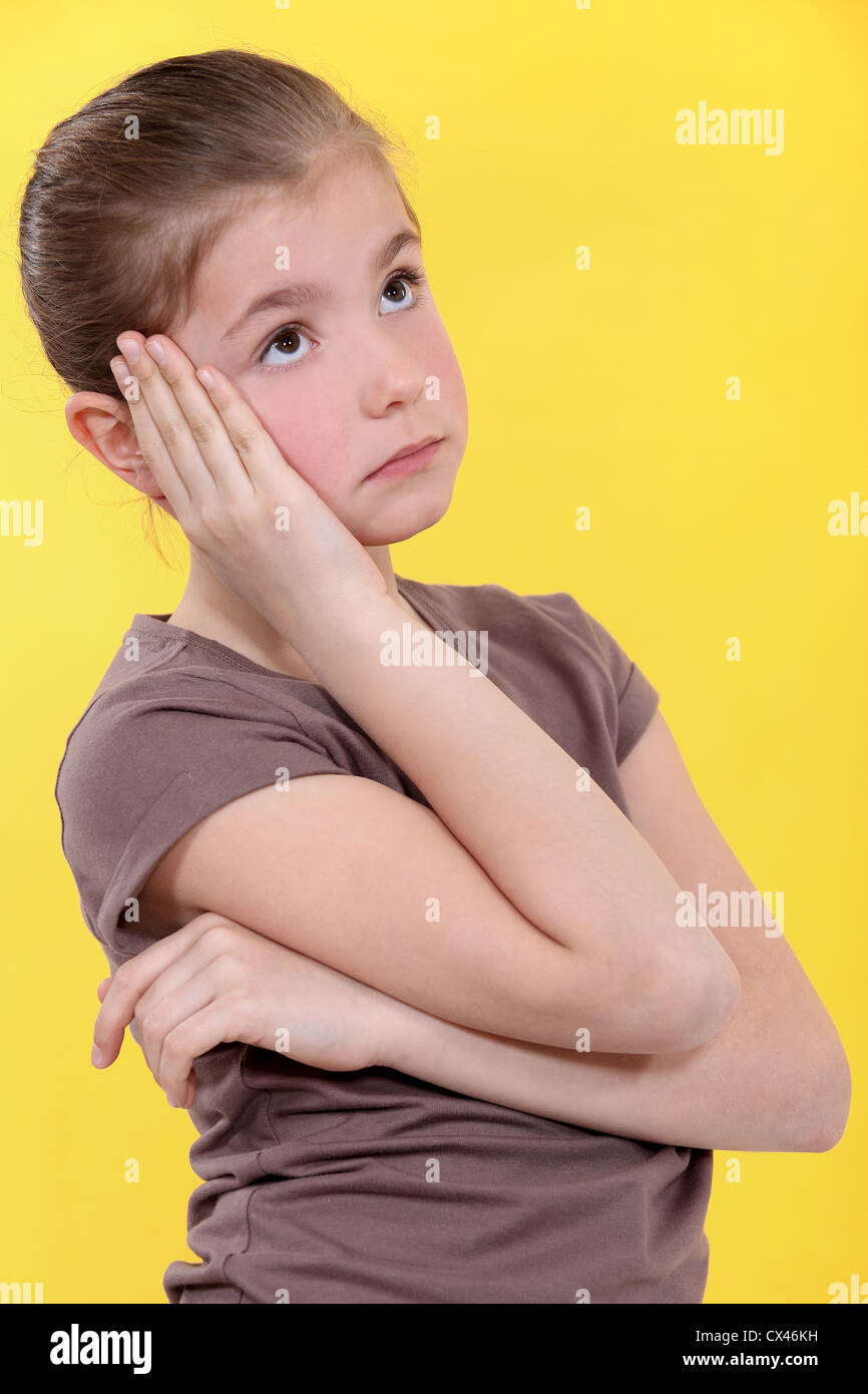 Little girl bored Stock Photo - Alamy