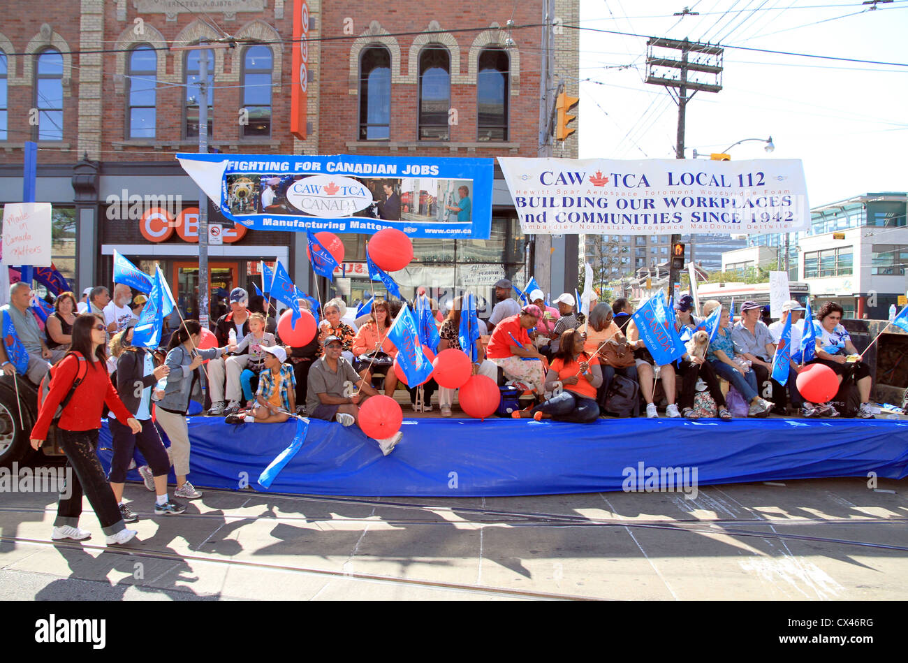Unionized People at the annual Toronto Labor Day Parade Stock Photo - Alamy