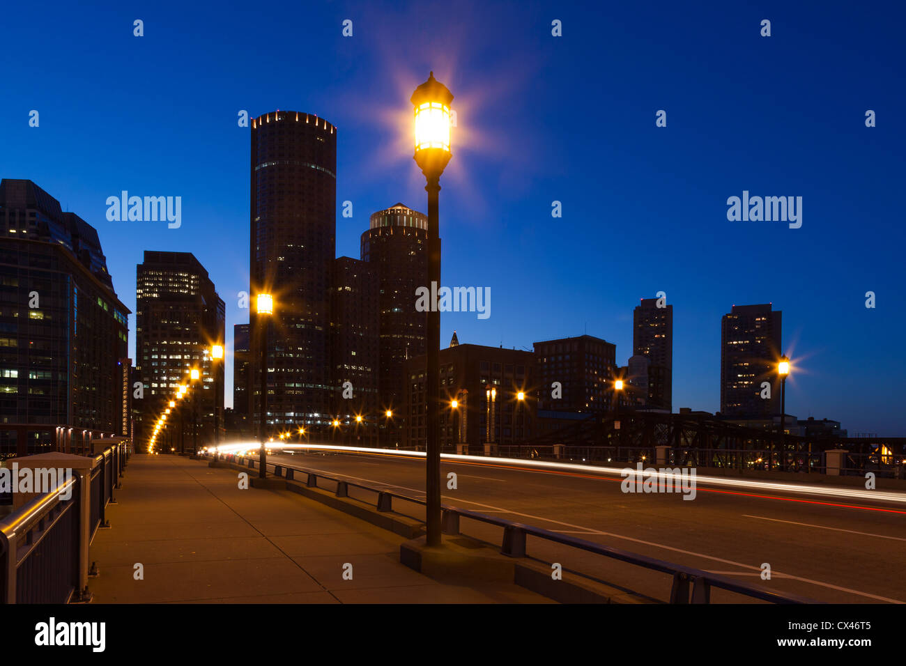 Boston streets by night, Massachusetts - USA Stock Photo - Alamy