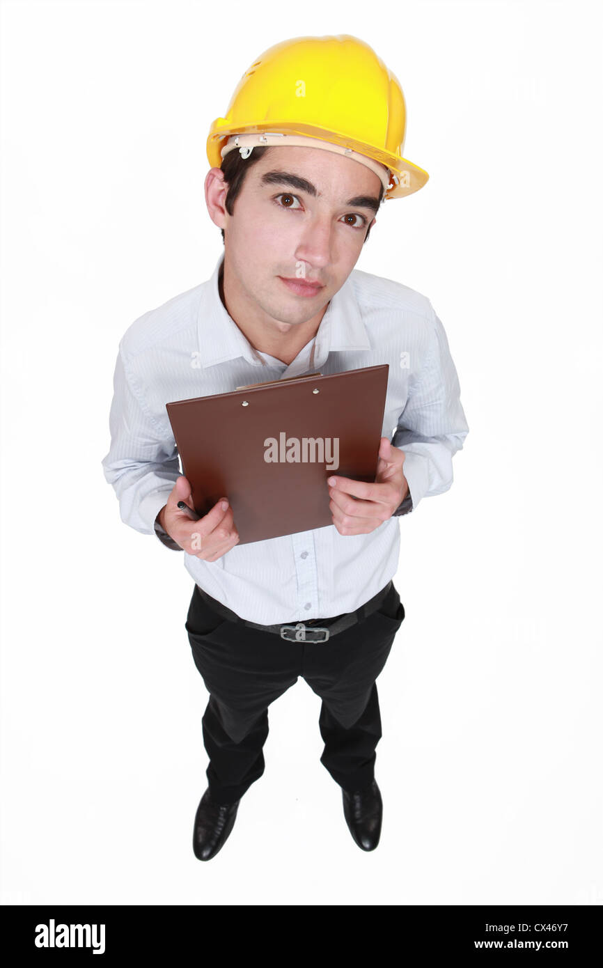 Engineer with a clipboard Stock Photo - Alamy