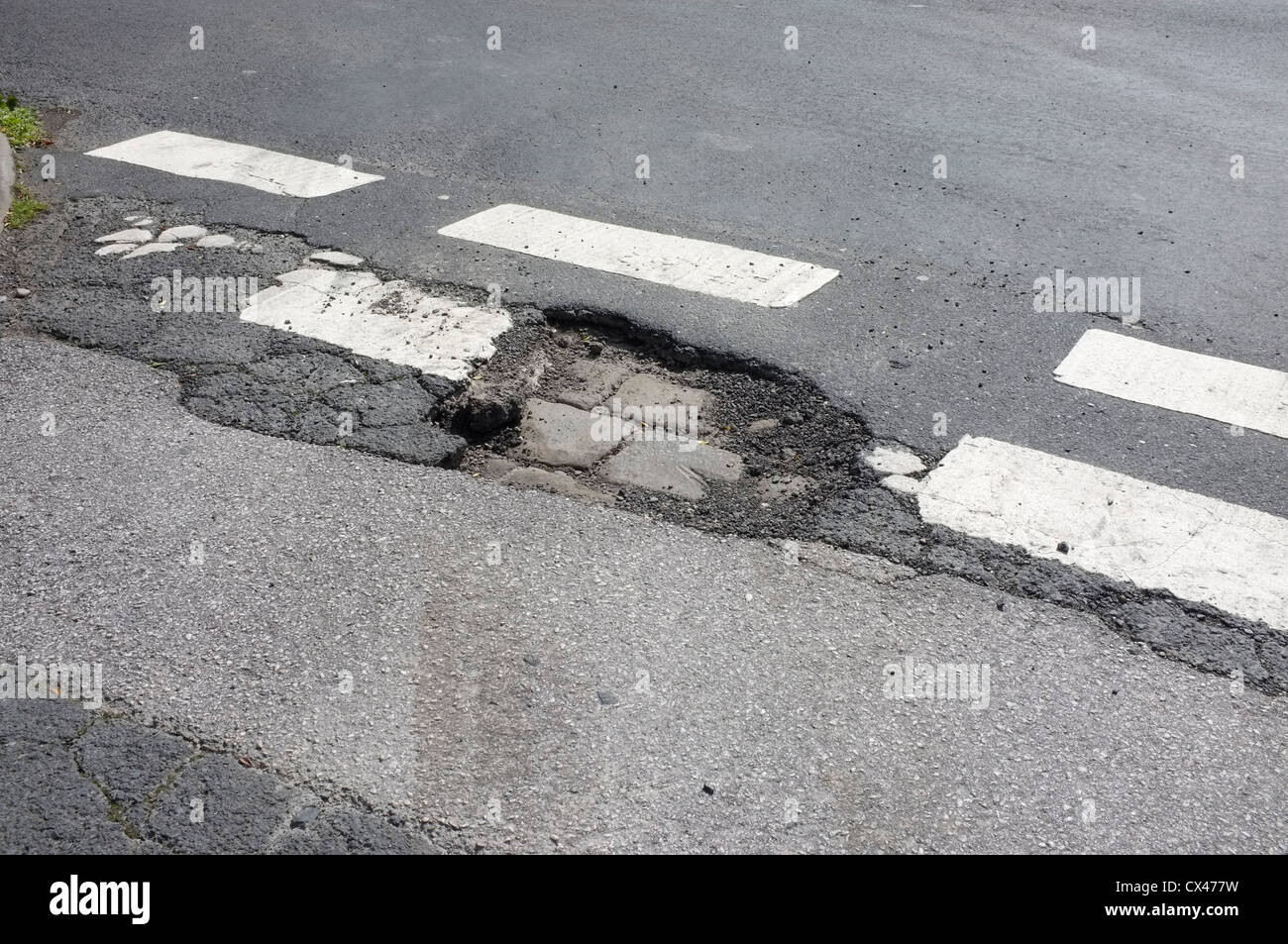 Potholes in road in Leeds, West Yorkshire, UK Stock Photo - Alamy