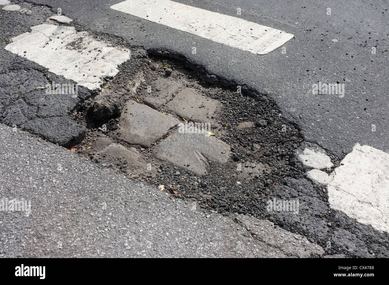 Potholes in roads in Leeds Stock Photo - Alamy