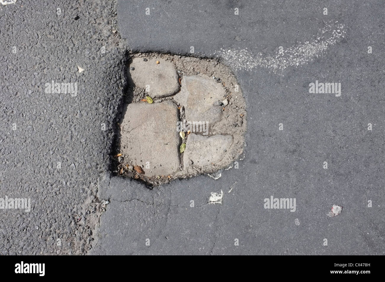 Potholes in roads in Leeds Stock Photo - Alamy