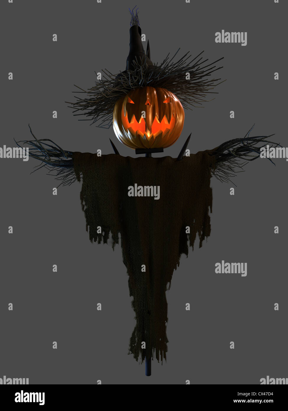 3d rendered illustration of a scary halloween scarecrow Stock Photo - Alamy