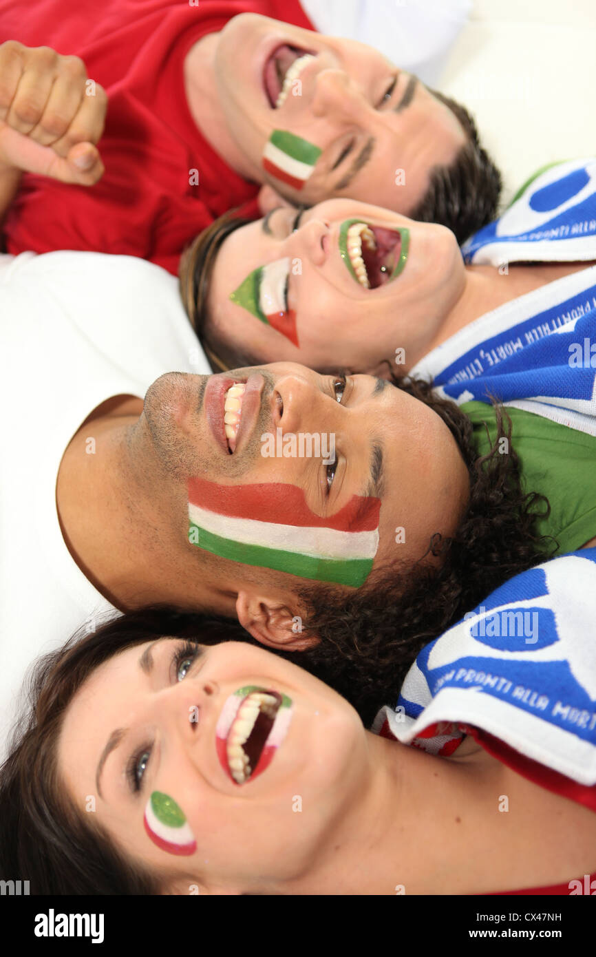 Italy supporters screaming Stock Photo - Alamy