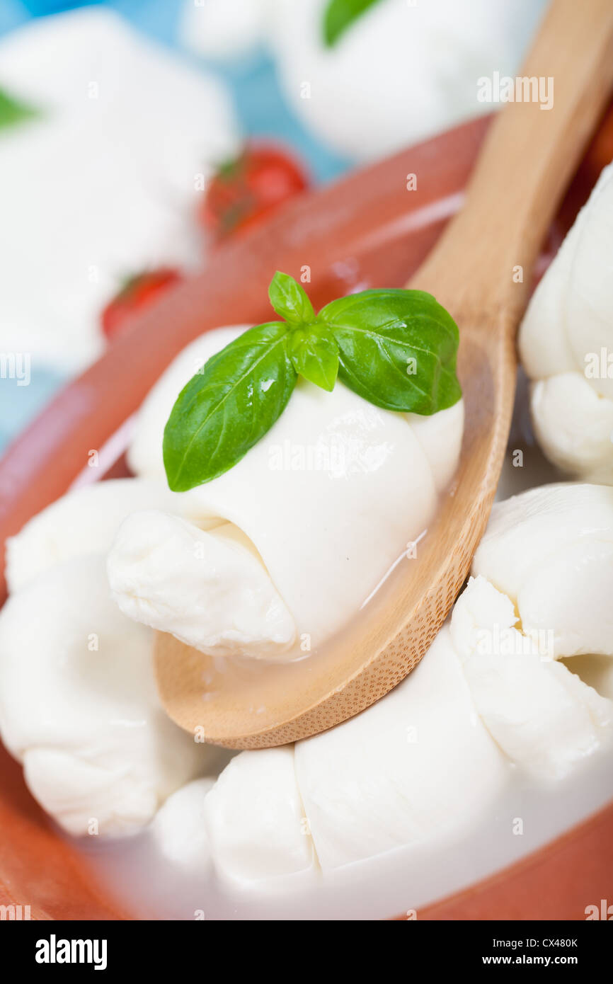 Fresh italian dairy products in earthenware pot Stock Photo - Alamy
