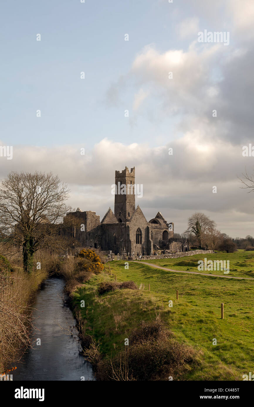 Quin Abbey in Ennis, Ireland. Quin Abbey in Ireland was built between ...
