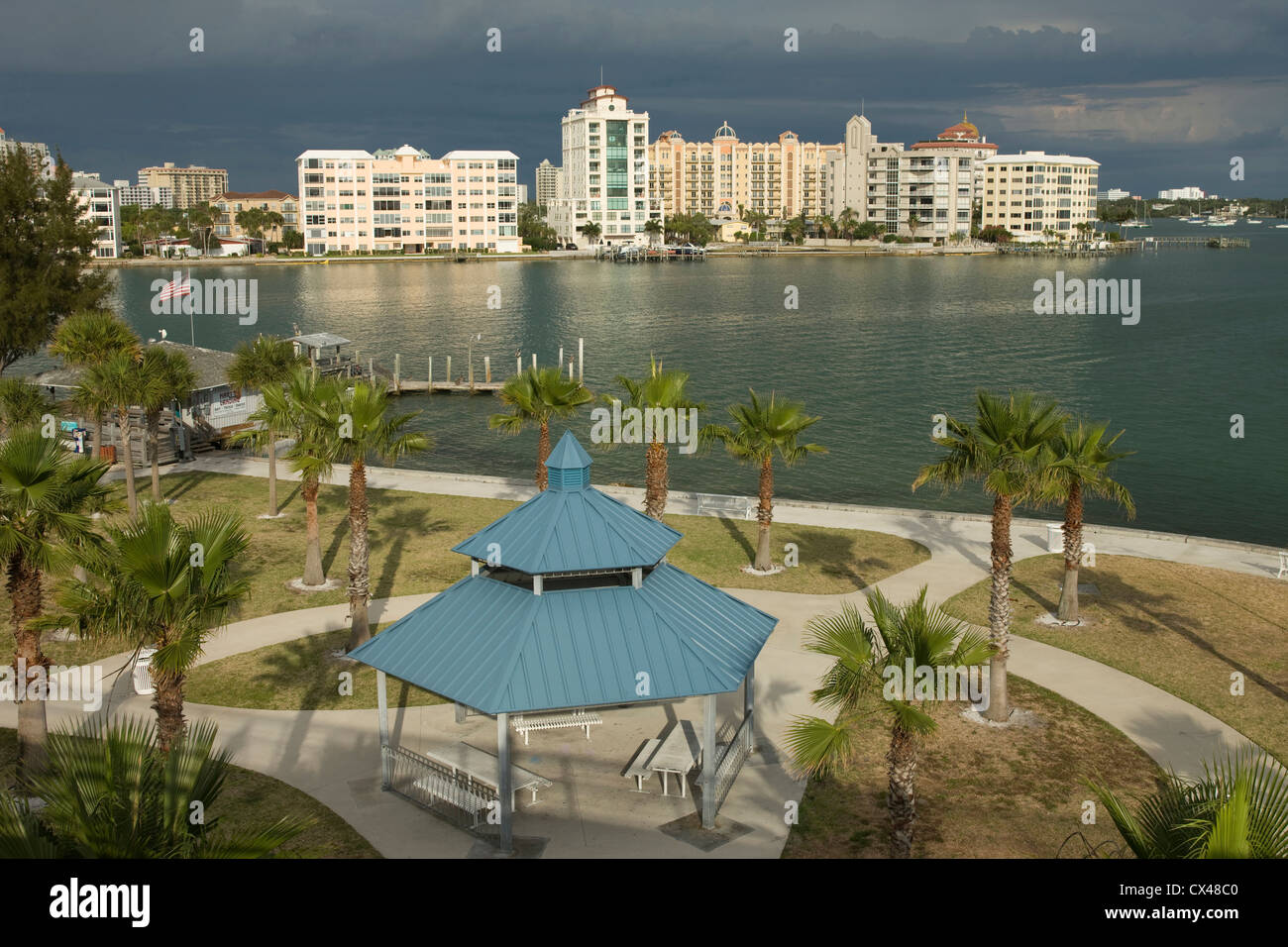 GOLDEN POINTE PARK BAYFRONT DRIVE SKYLINE DOWNTOWN SARASOTA FLORIDA USA ...