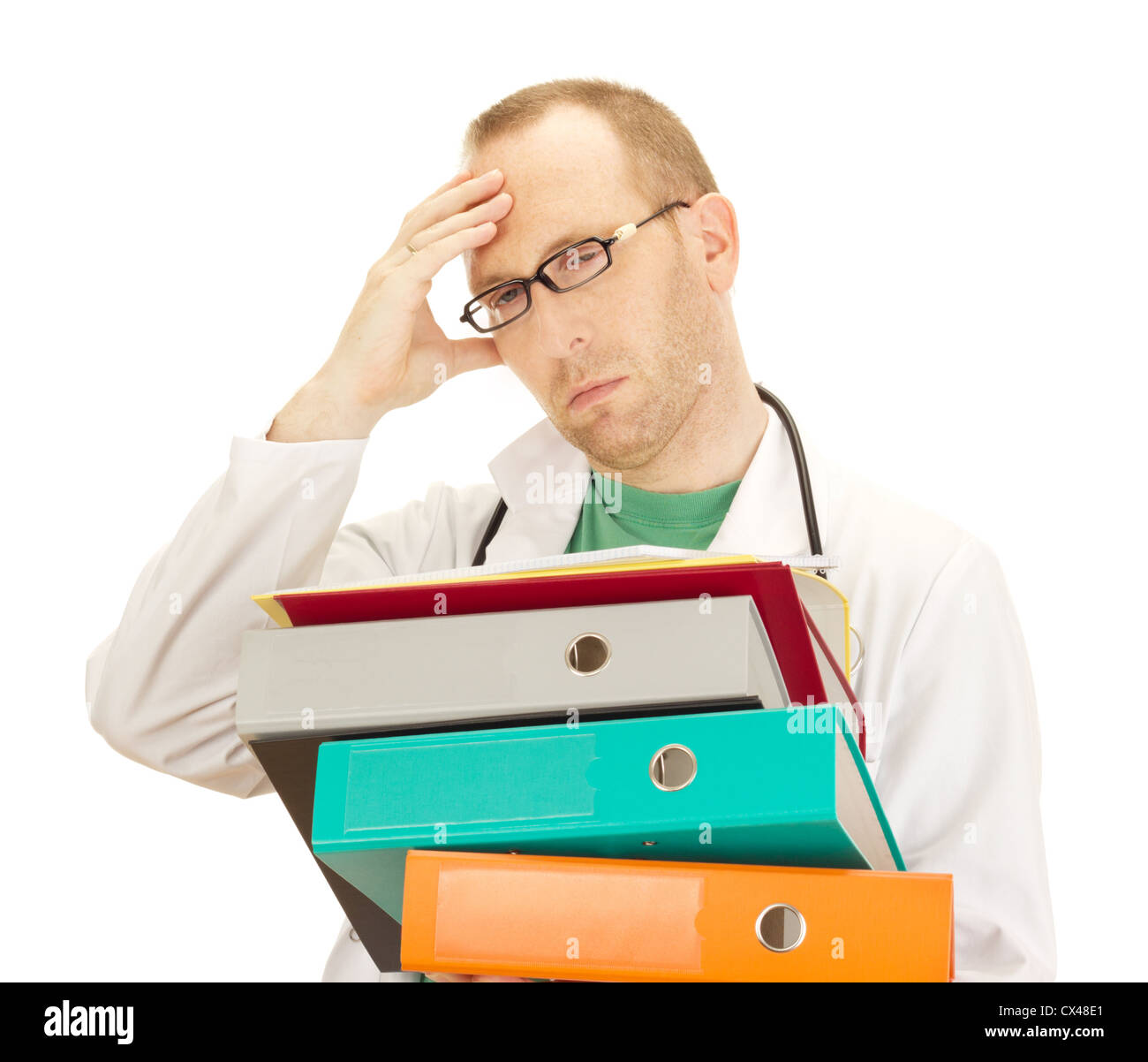 Medical doctor with a lot of work Stock Photo - Alamy